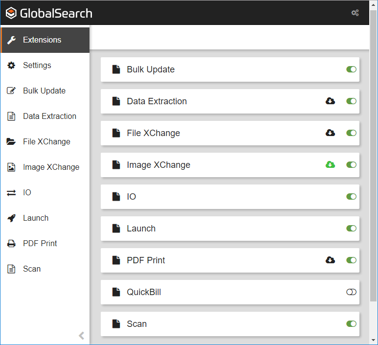 Extensions Configuration